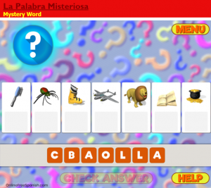 ¡La palabra misteriosa! The Mystery word! – onlinefreespanish