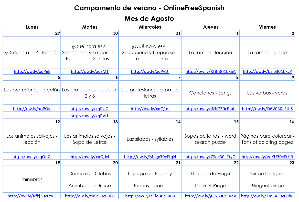 Spanish Summer Camp! 2019 – Campamento de Verano! Aprende Español ...
